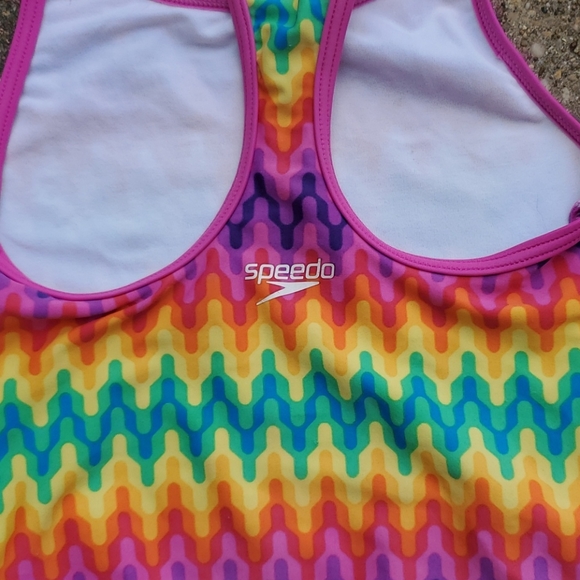 Speedo | Swim | Speedo Rainbow Zigzag Print Bathing Suit Girls 45 ...